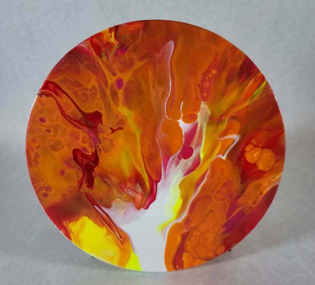 Flame: Acrylic Pour Painting, Modern Abstract Wall Art, Original on 10 ...
