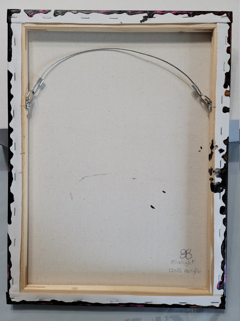 Firelight: Acrylic Pour Painting, Modern Abstract Wall Art, Original on ...