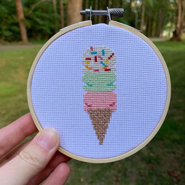 Cross Stitch Ice Cream Pattern - Etsy