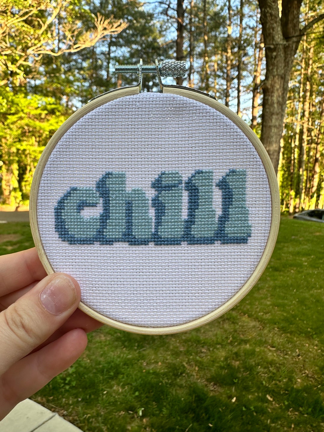 Decorative "chill" Cross Stitch - FINISHED - Etsy