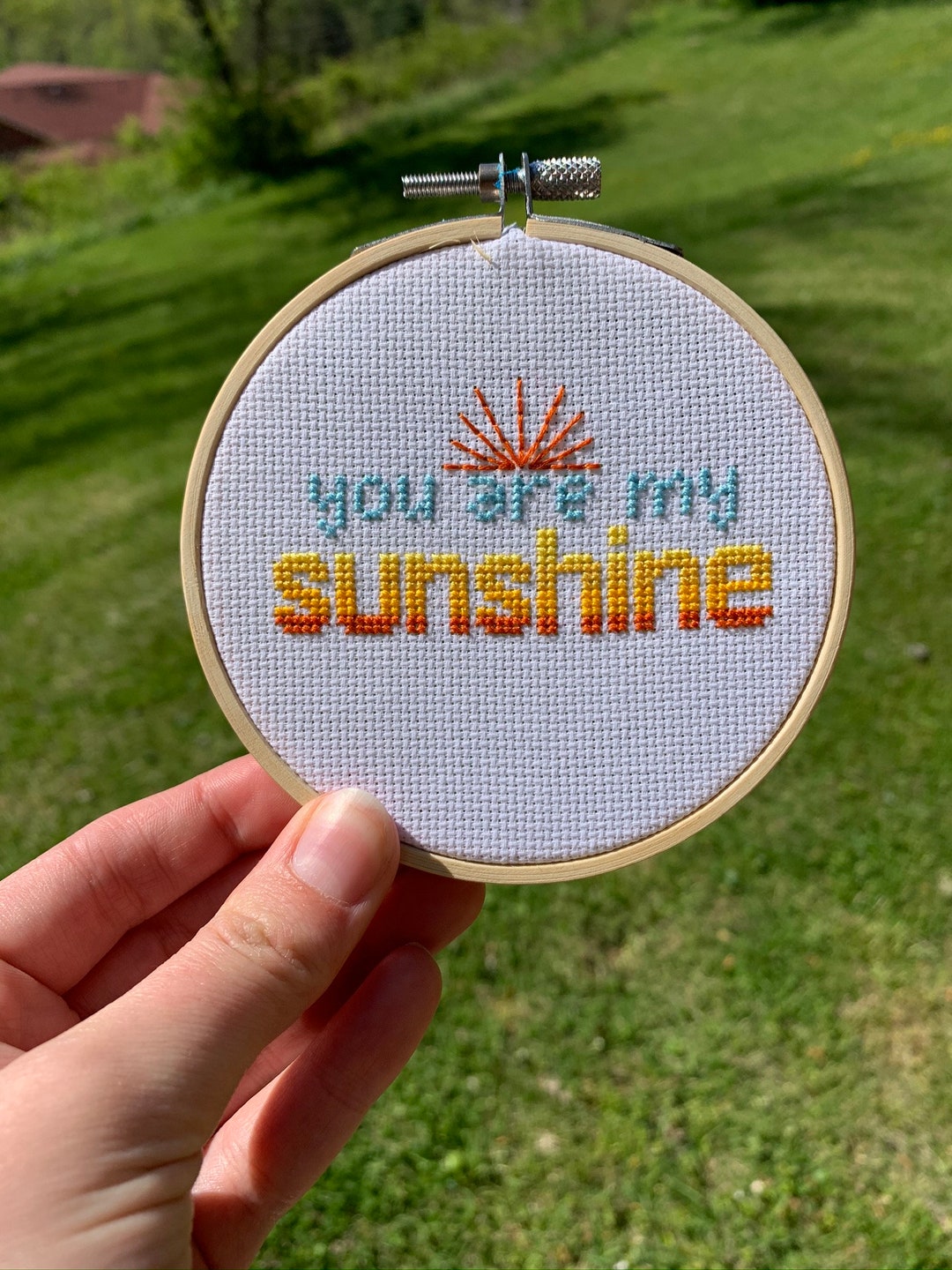 Decorative "you Are My Sunshine" Cross Stitch - FINISHED - Etsy