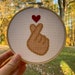 Decorative Heart Hand Sign Cross Stitch - FINISHED - Etsy