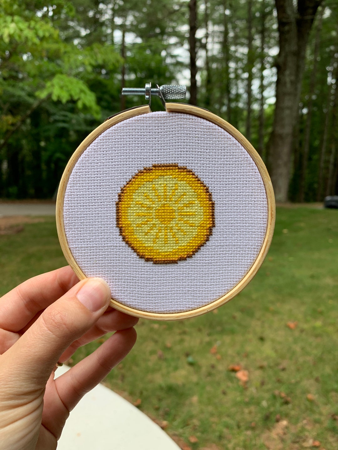 Decorative Lemon Cross Stitch - FINISHED - Etsy