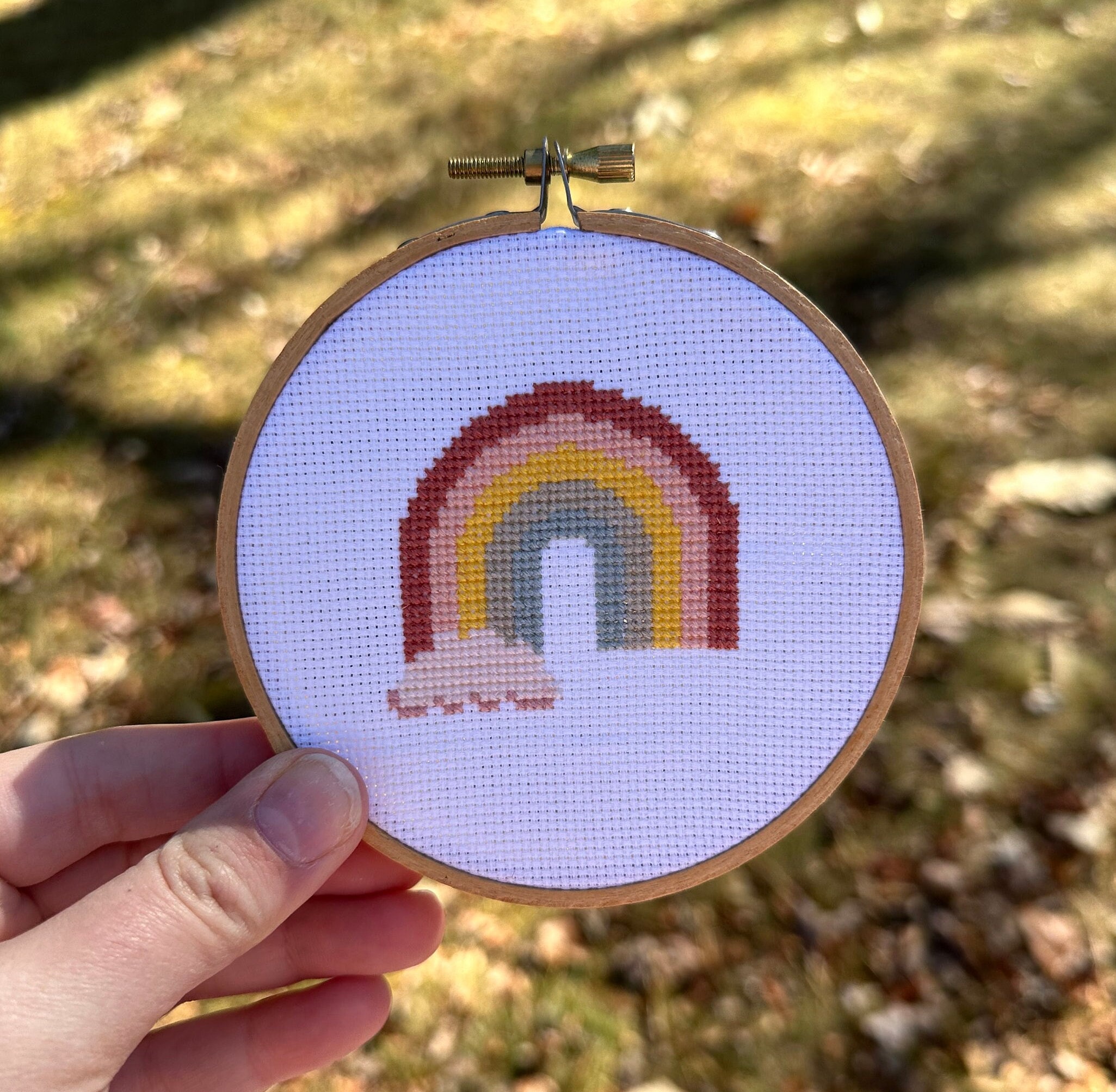 Decorative Aesthetic Rainbow With Cloud Cross Stitch - Etsy