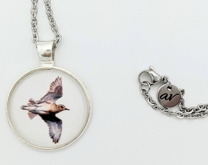 Pacific Golden Plover Kolea in Flight Nature Bird Round Photo Pendant ...