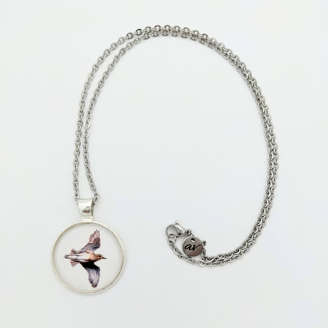 Pacific Golden Plover Kolea in Flight Nature Bird Round Photo Pendant ...