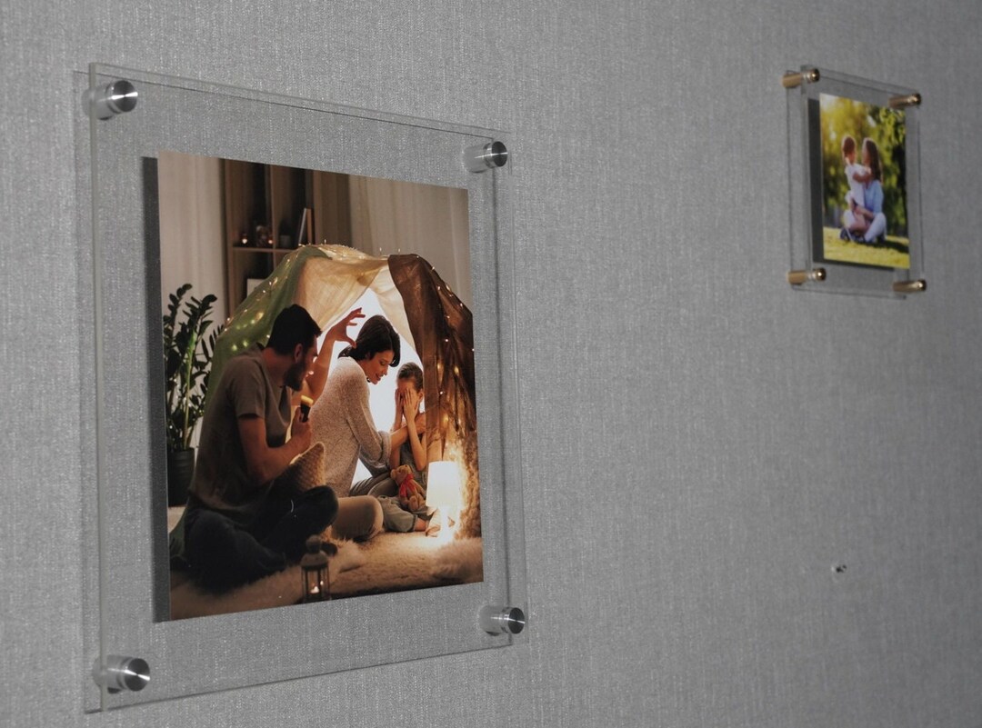 CHOOSE YOUR SIZE! Double Panel Floating Clear Acrylic Art Frames ...