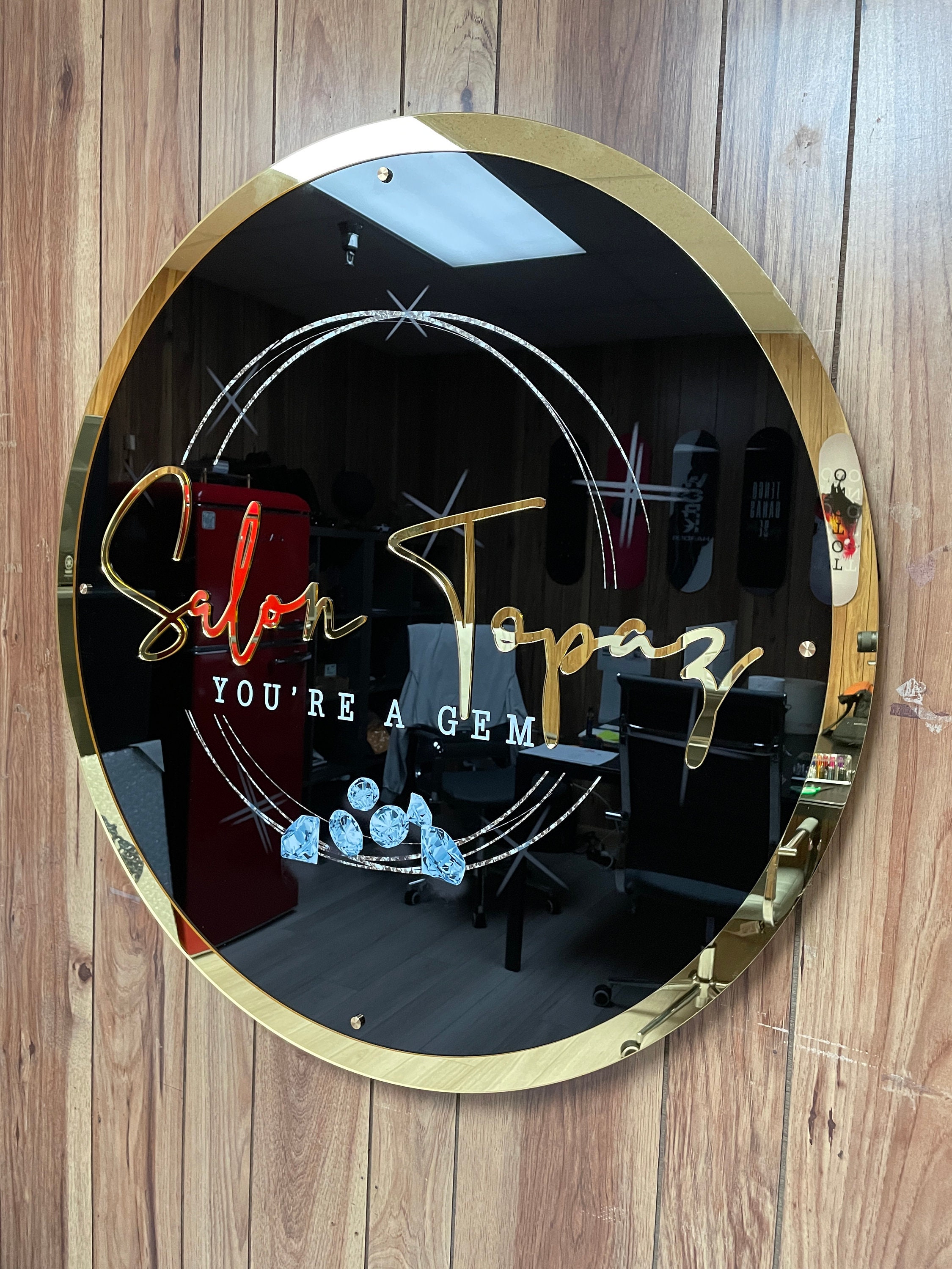 Aviso/Letrero/Redondo Para Negocios/Salones De Belleza/Personalizado ...