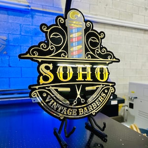 Barber Shop Sign - Custom Acrylic Sign - Multilayer Acrylic Sign - Etsy