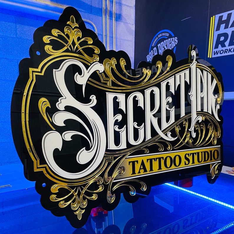Tattoo Shop Sign - Custom Acrylic Sign - Multilayer Acrylic Sign - Etsy