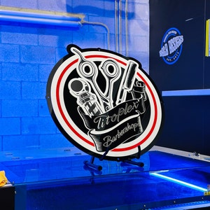 Barber Shop Sign - Custom Acrylic Sign - Multilayer Acrylic Sign - Etsy