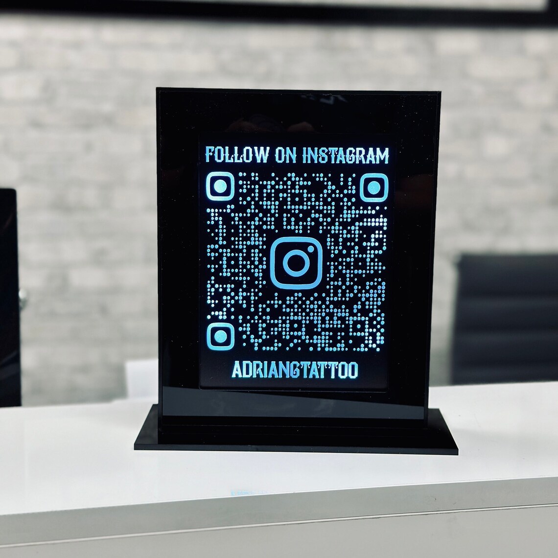 Illuminated QR CODE Sign - Tabletop QR Code Sign - Etsy