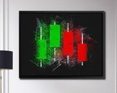 Stock Market Art Candlestick Canvas Wall Street Stock - Etsy