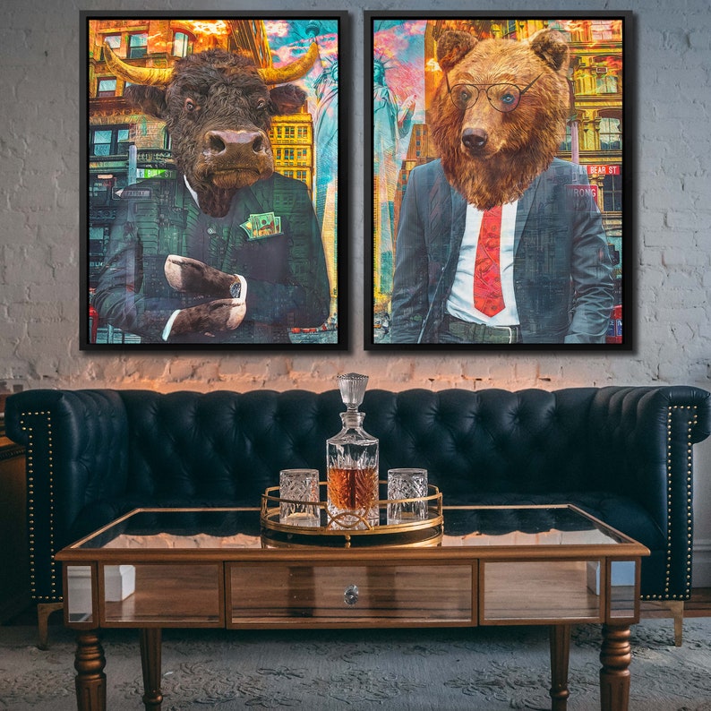 Oversized Wall Art for Stock Market Lovers - Framed Canvas Stretched ...
