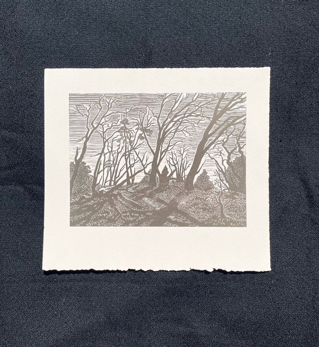 Castle Rock Linocut Print - Etsy