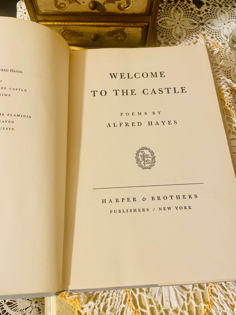 Welcome to the Castle Poems by Alfred Hayes 1950 First Edition - Etsy