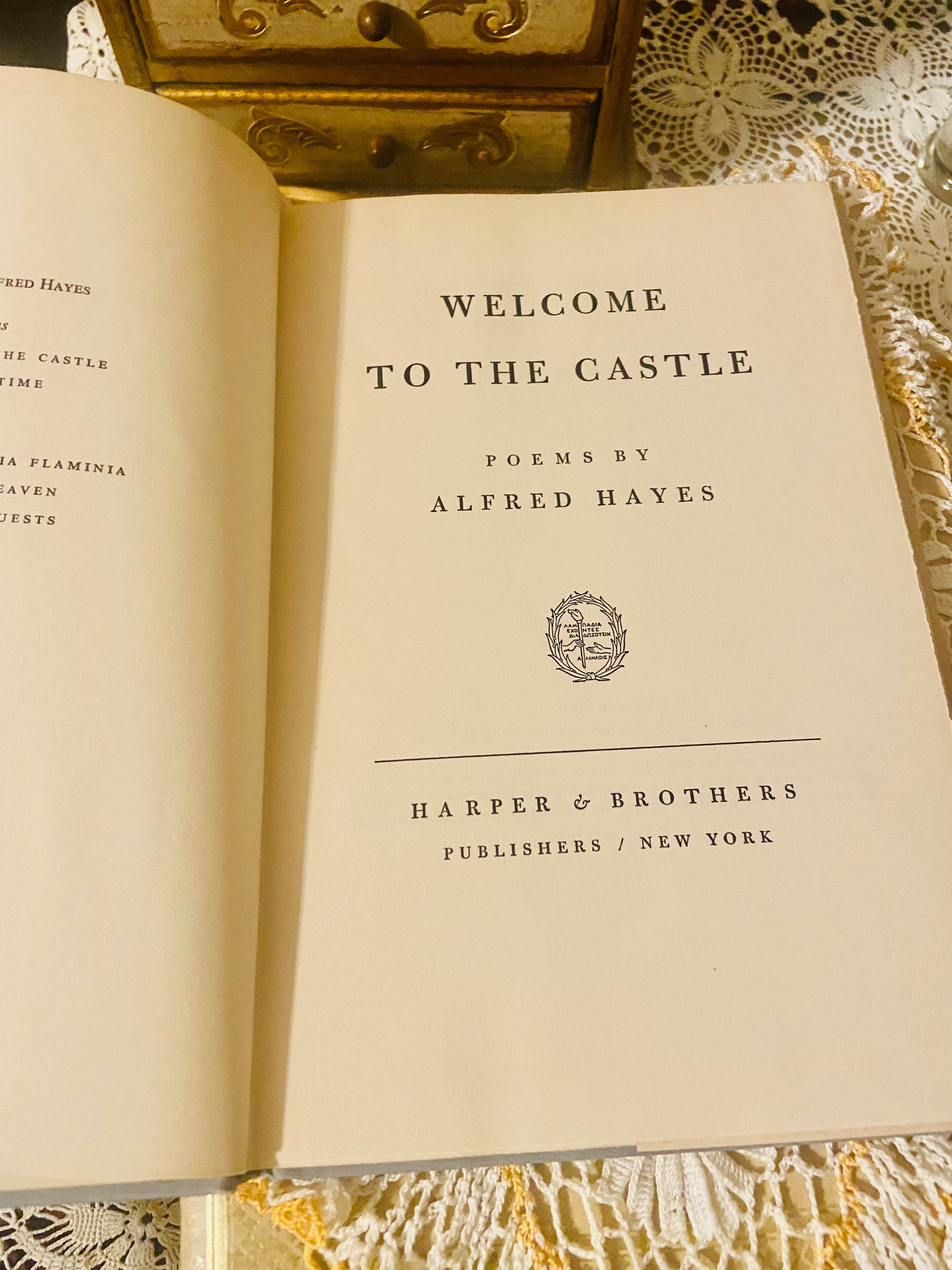 Welcome to the Castle Poems by Alfred Hayes 1950 First Edition - Etsy