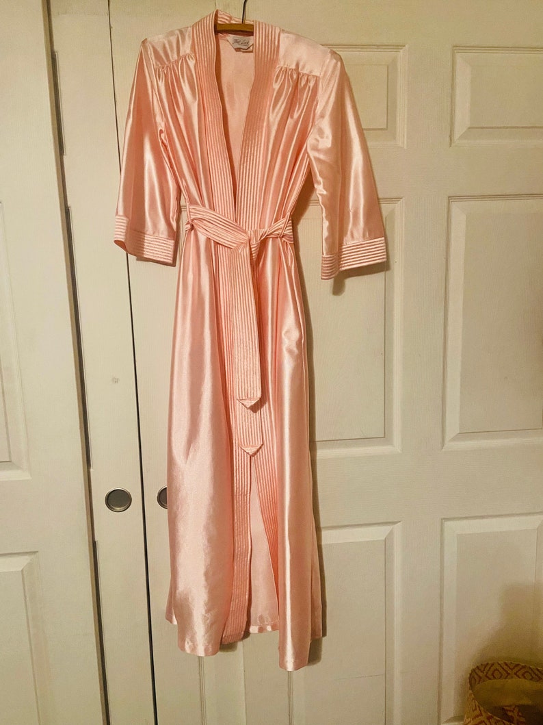 Vintage Pink Satin Robe by That Look Size S - Etsy