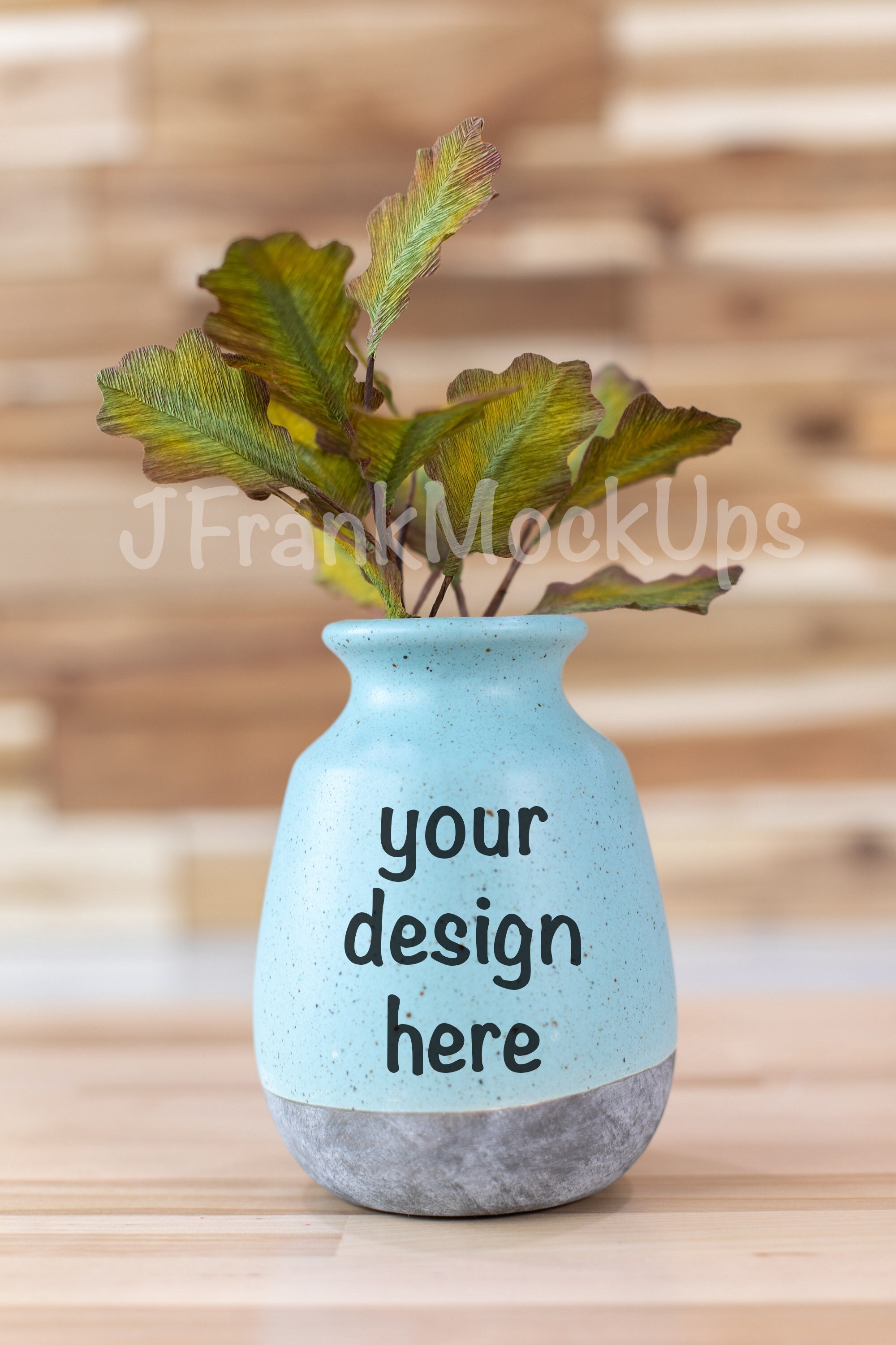 Potted Paper Plant Mockup, Blue Pottery, Vase, Design Digital File ...