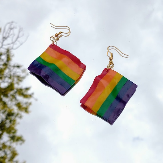 Gay Pride Earrings Rainbow LGBTQ Polymer Clay - Etsy