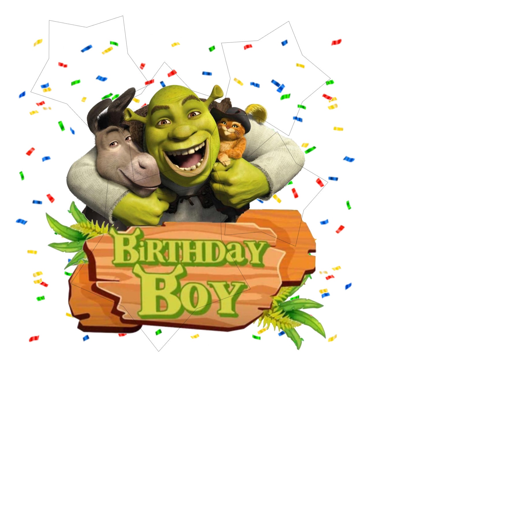 Shrek Birthday Boy Png Boy's Birthday Colorful Shrek - Etsy UK
