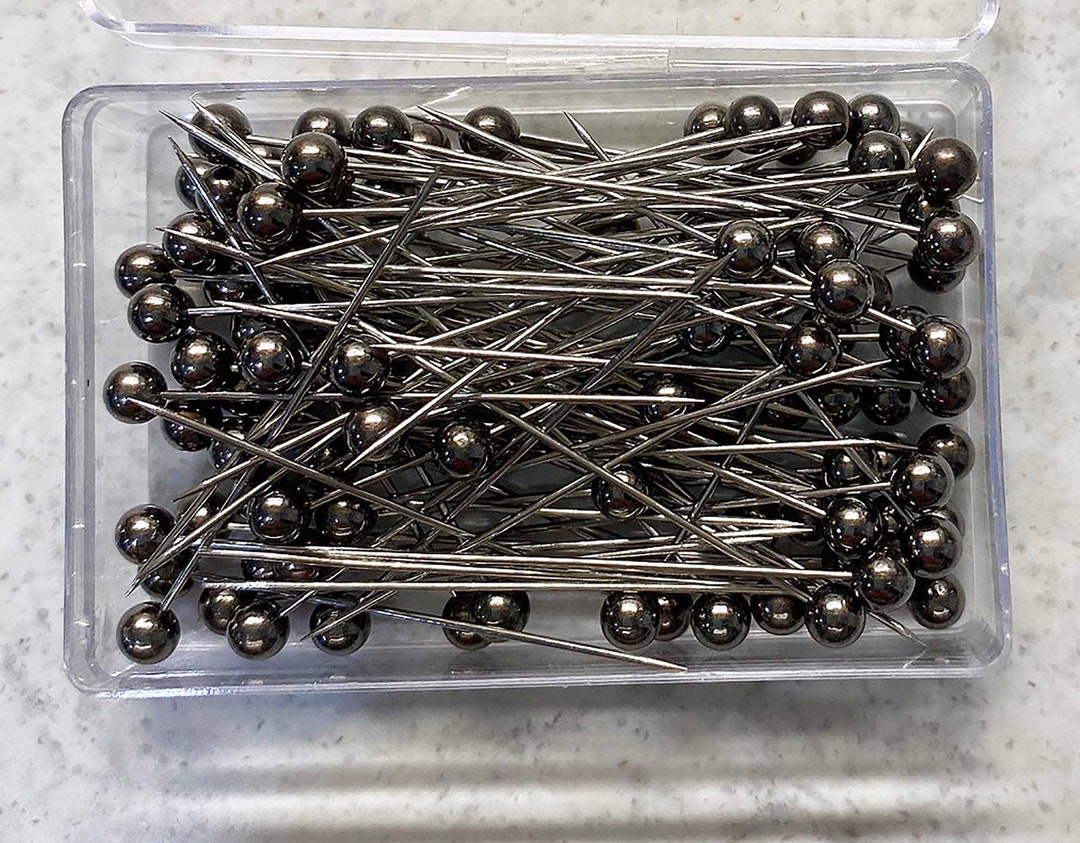 Metallic Black Straight Pins for Quilting, Sewing & Crafts, 100 Pins, 1 ...