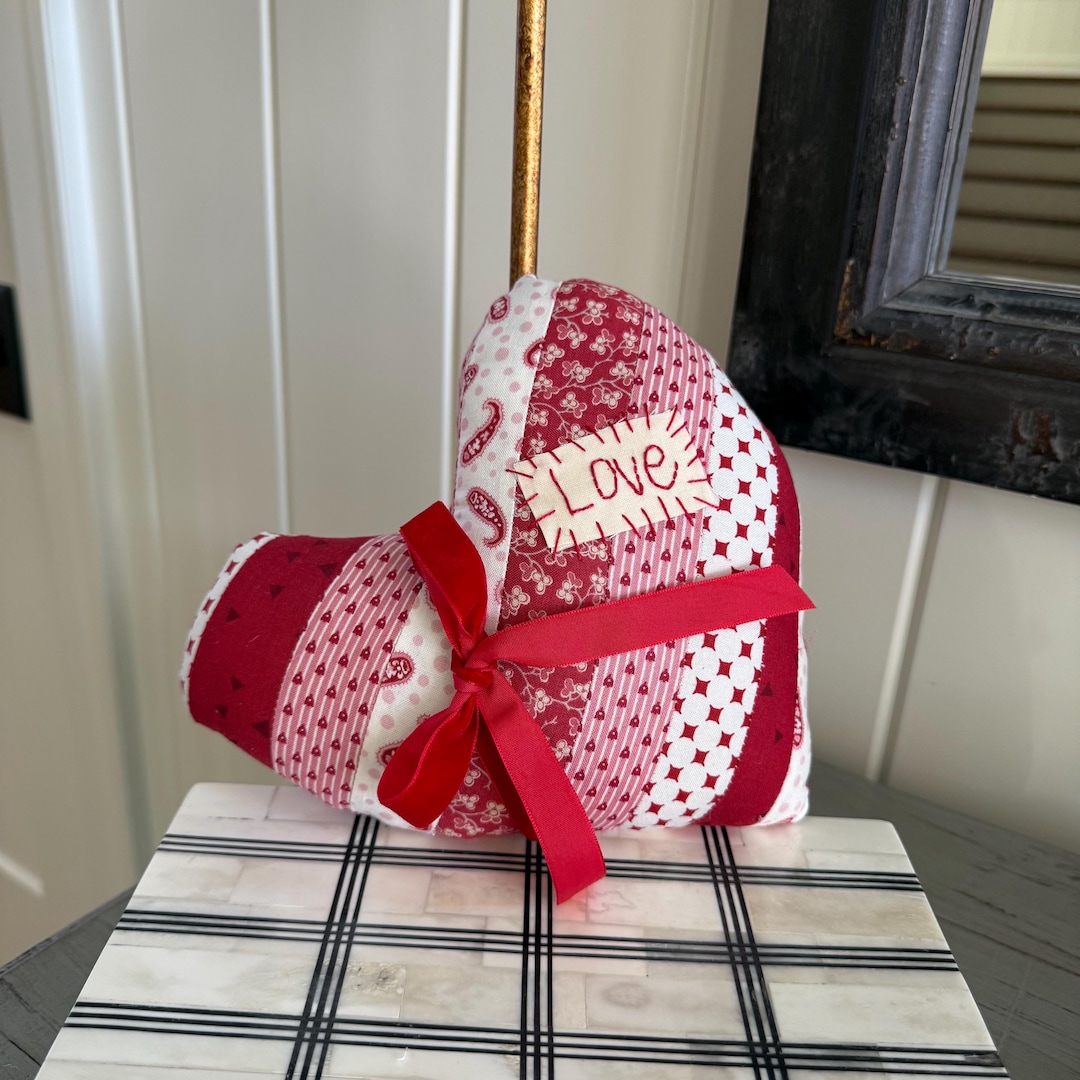 Valentine Stuffed Heart, Valentine Heart - Etsy