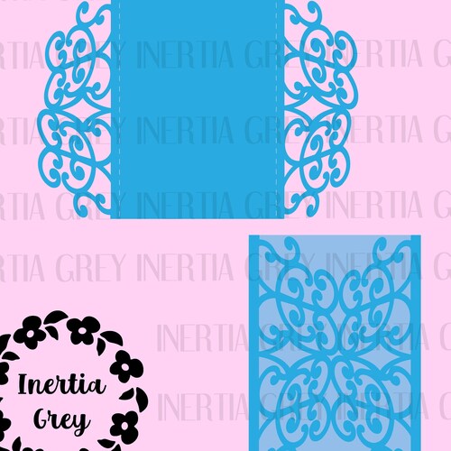 Gate Fold Card Invitation Template SVG Wedding Invitation | Etsy