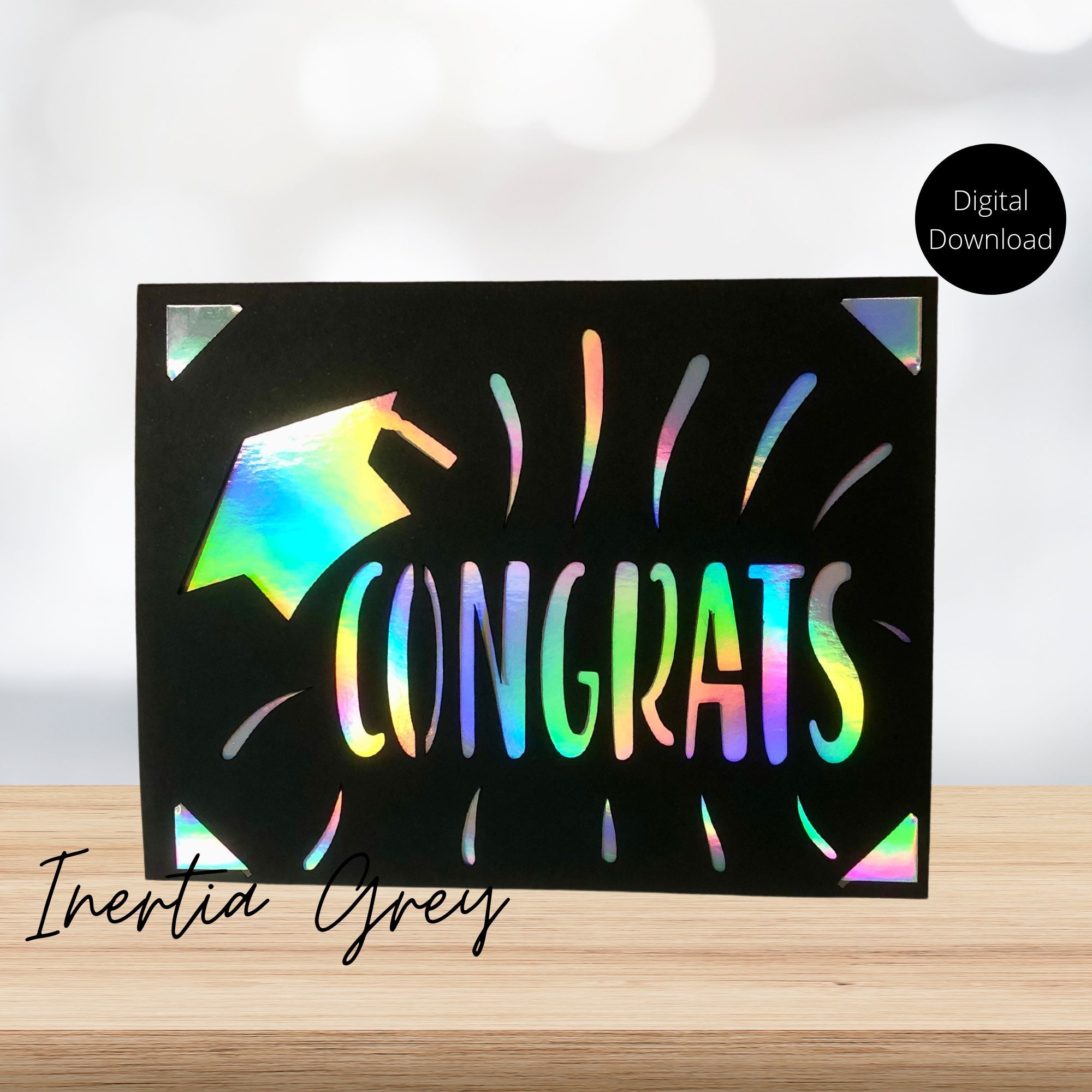 Graduation Congrats Cap Insert Card Joy Cricut Silhouette Digital Cut ...