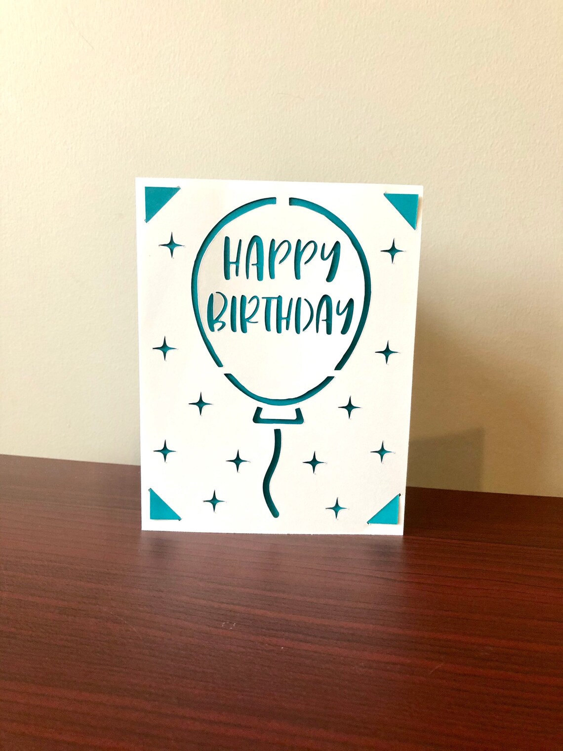 Happybirthday Balloon Insert Card SVG Digital Cut File | Etsy