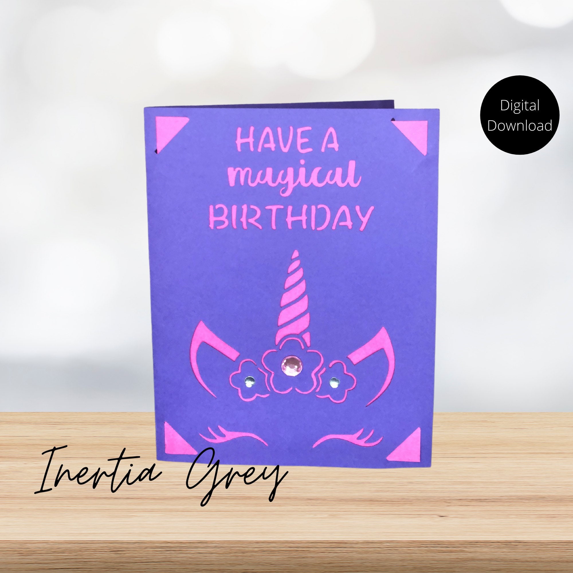 Unicorn Birthday Insert Card Girl's SVG Cricut - Etsy Canada