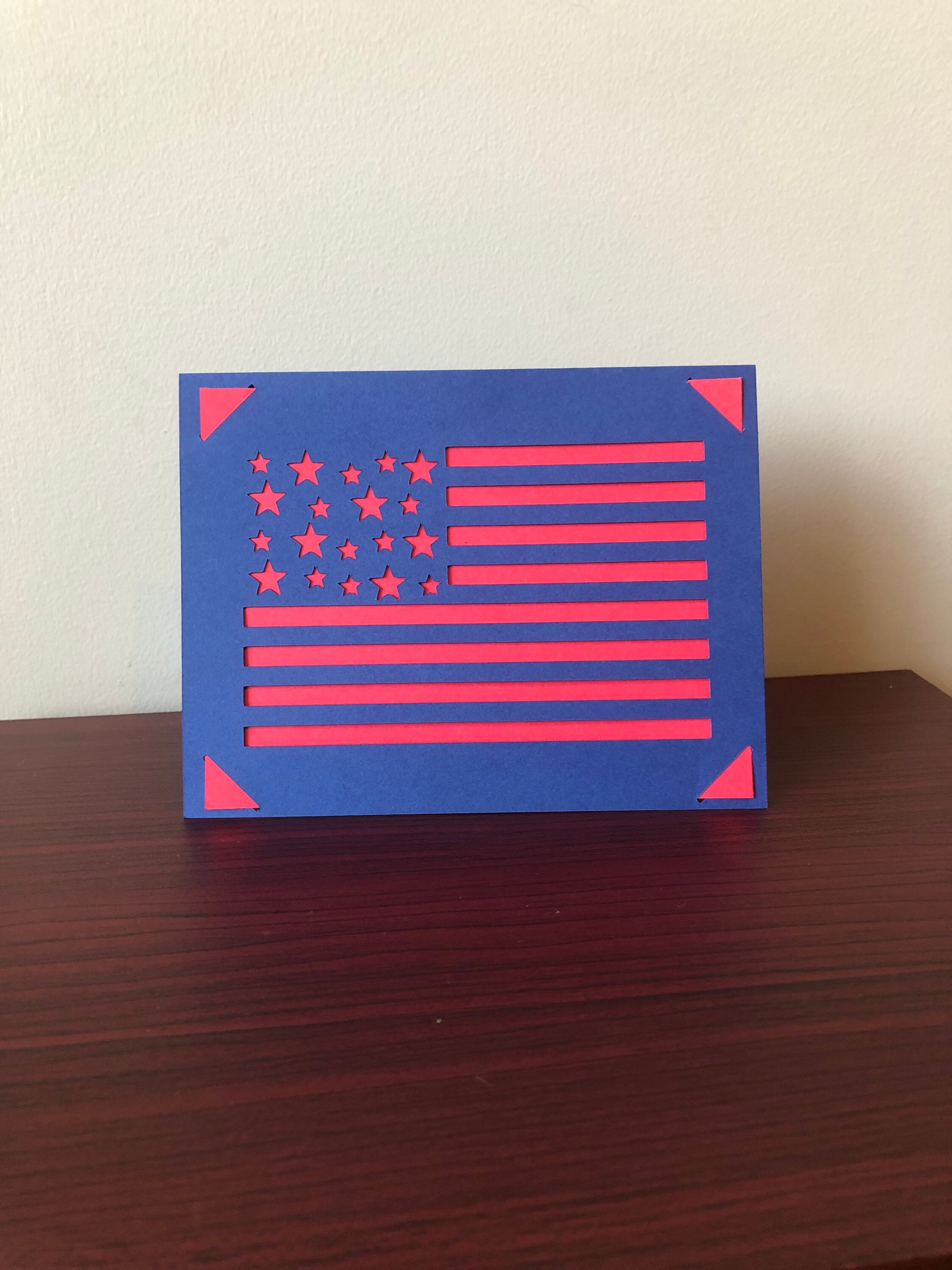 American Flag Fourth of July Insert Card SVG Cricut - Etsy