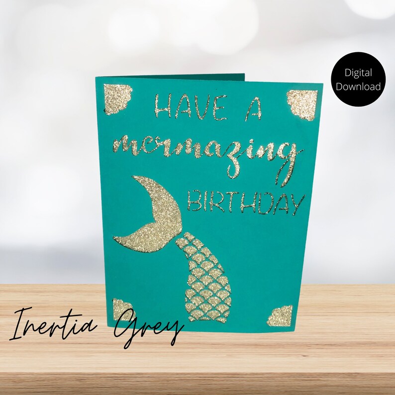 Mermazing Mermaid Birthday Insert Card SVG Digital Cut File | Etsy