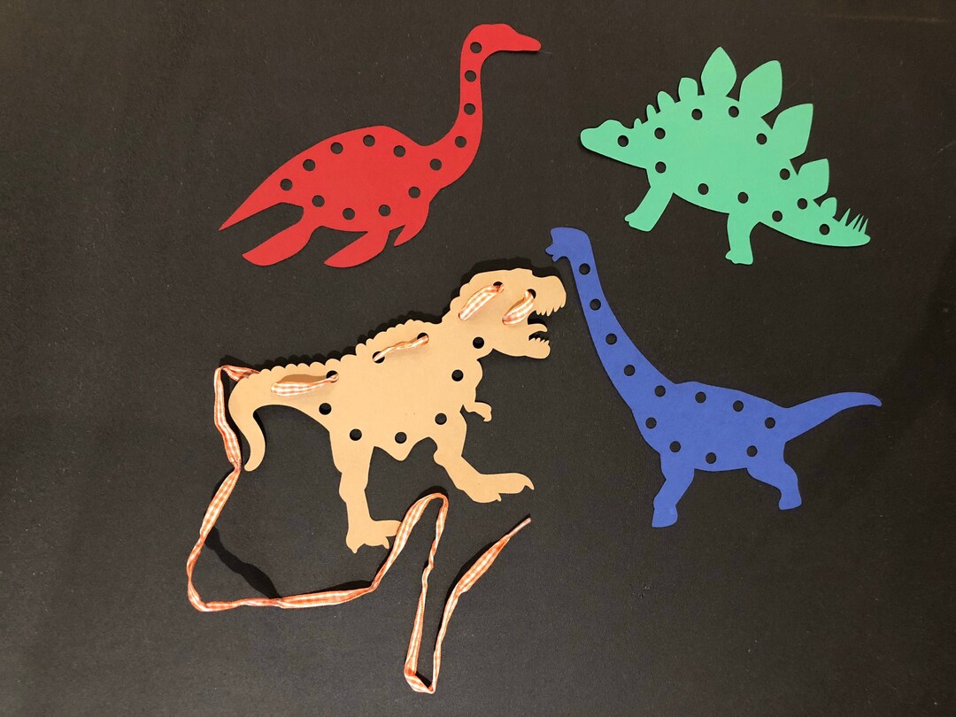 Dinosaur Lace Card SVG Digital Cut File- Kid's Fine and Visual Motor ...