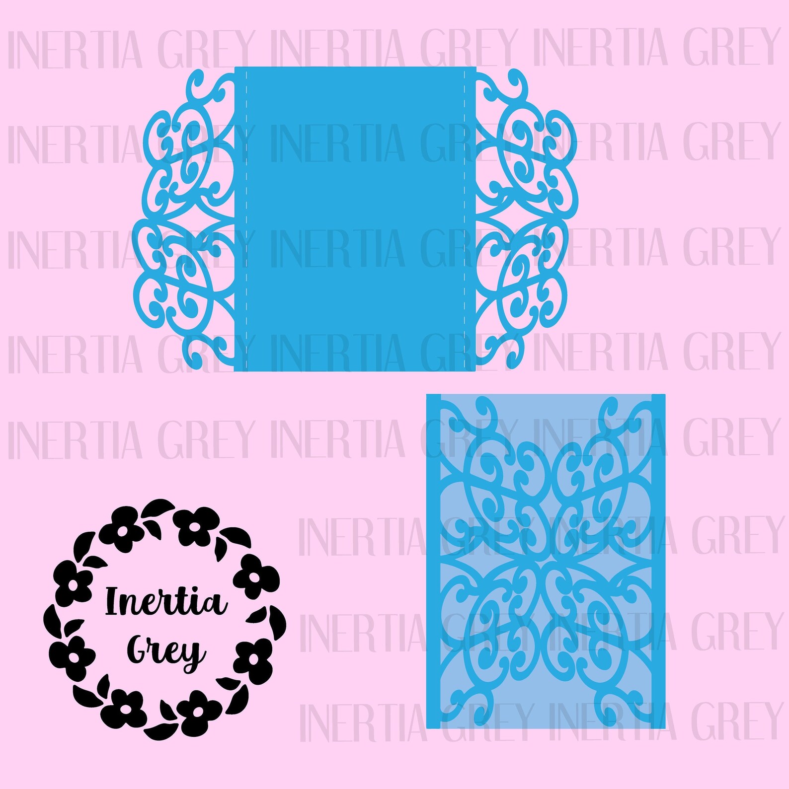 Gate Fold Card Invitation Template SVG- Wedding Invitation- Lace ...