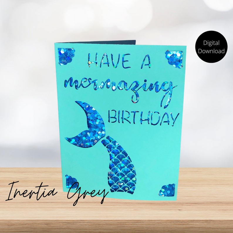 Mermazing Mermaid Birthday Insert Card SVG Digital Cut File | Etsy