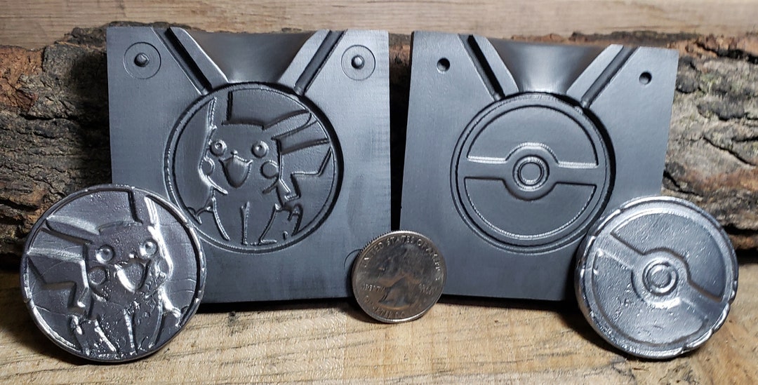 Graphite Casting Mold - Pokeball and Pika Double Sided Coin Mold! - Etsy