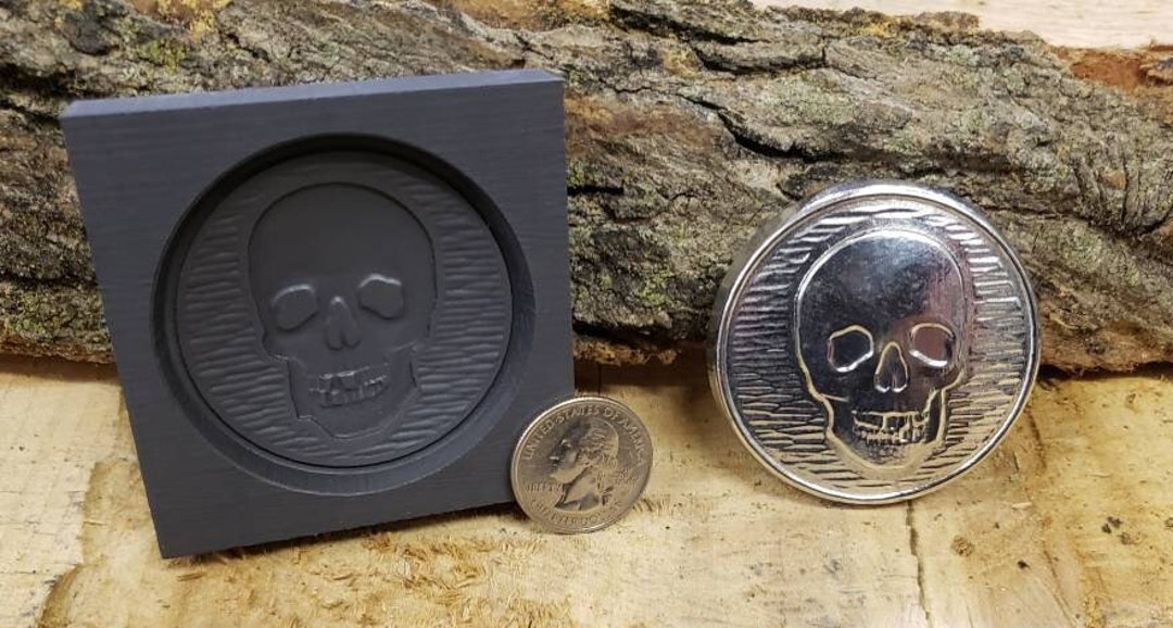 Graphite Casting Mold - Skull Round - Makes 2" Diameter Round Ingot! - Etsy