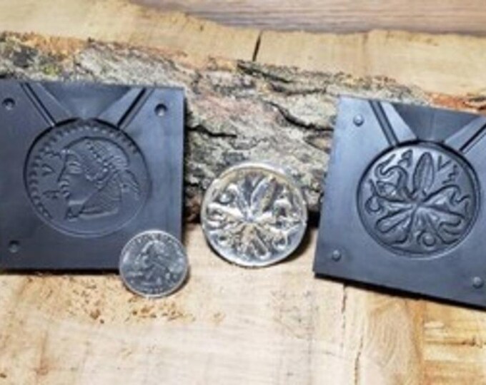 Graphite Casting Mold - Double-sided Cursed Aztec Pirate Coin! - Etsy