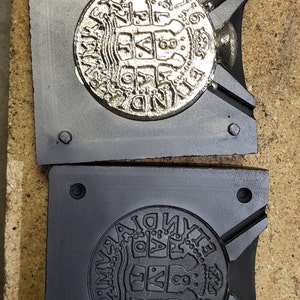 Graphite Casting Mold - Pirate Coin Bullion - Pour Your Own 1716 ...