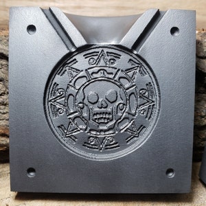 Graphite Casting Mold - Double-sided Cursed Aztec Pirate Coin! - Etsy