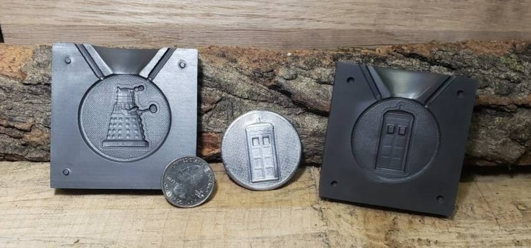 Graphite Coin Mold TARDIS and Dalek Coin Cast Your Own Bullion Coins - Etsy
