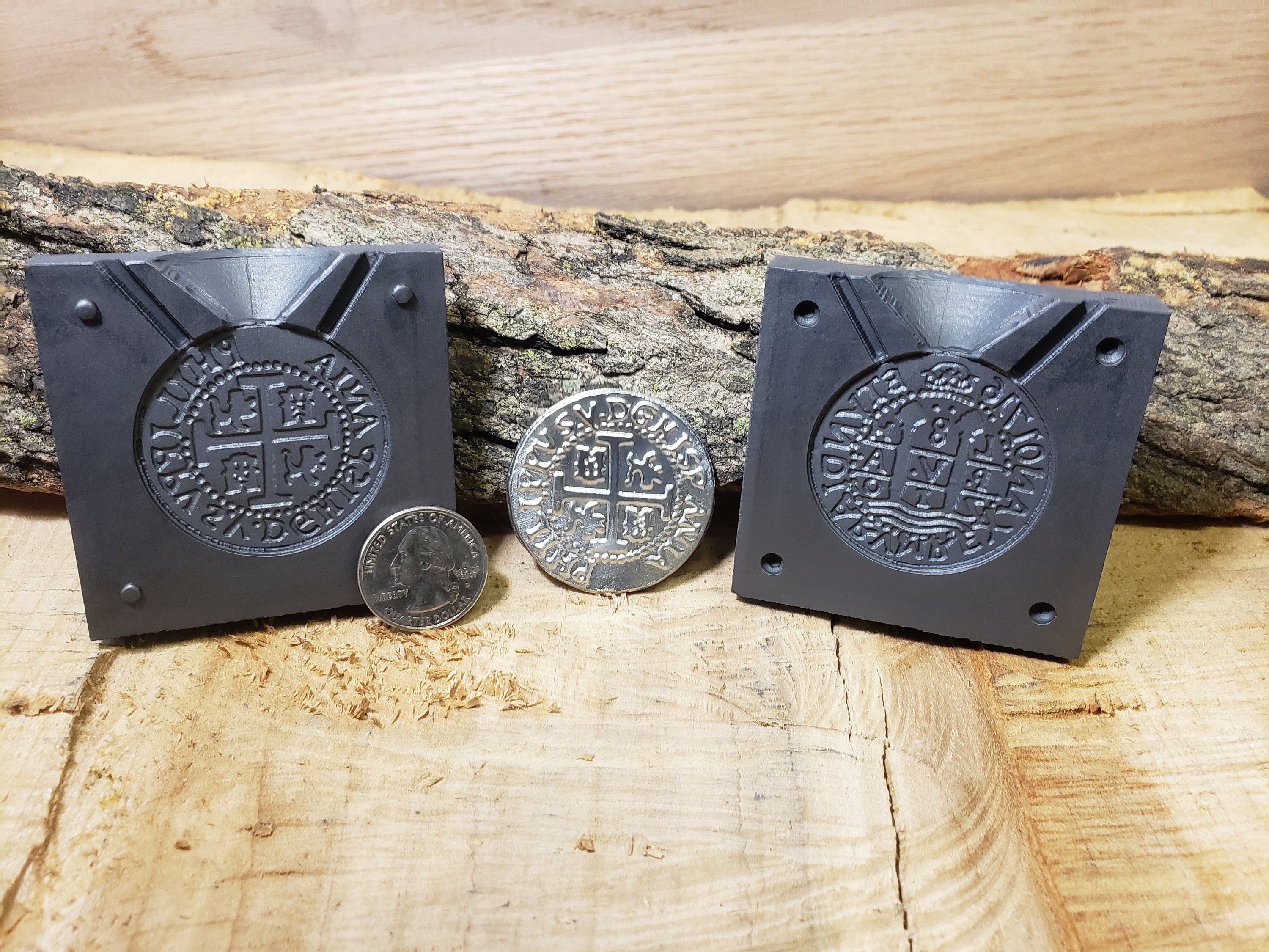 Graphite Casting Mold - Pirate Coin Bullion - Pour Your Own 1716 ...