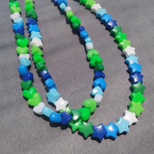 Gay/vincian Pride Flag Beaded Kandi Necklace - Stars or Hearts | Mlm ...