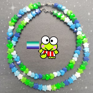 Gay/vincian Pride Flag Beaded Kandi Necklace - Stars or Hearts | Mlm ...