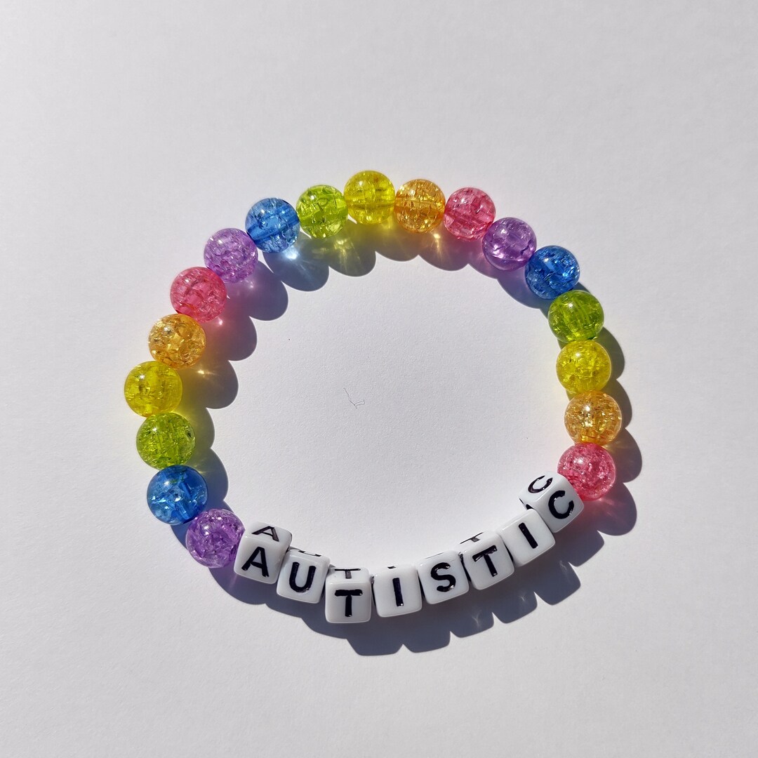 Autism Pride Beaded Bracelet Rainbow Autistic Acceptance Bracelet - Etsy