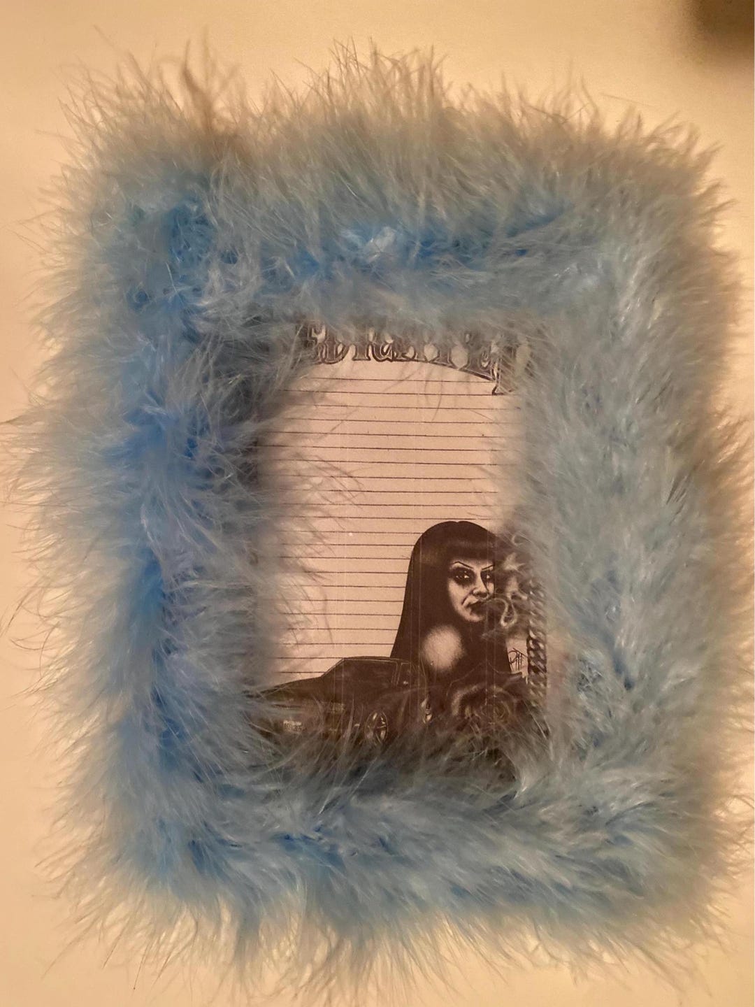 Mini BABY BLUE Fluffy Furry Frame - Etsy UK