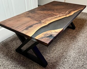 Olive Wood and Epoxy River Coffee Table - Etsy