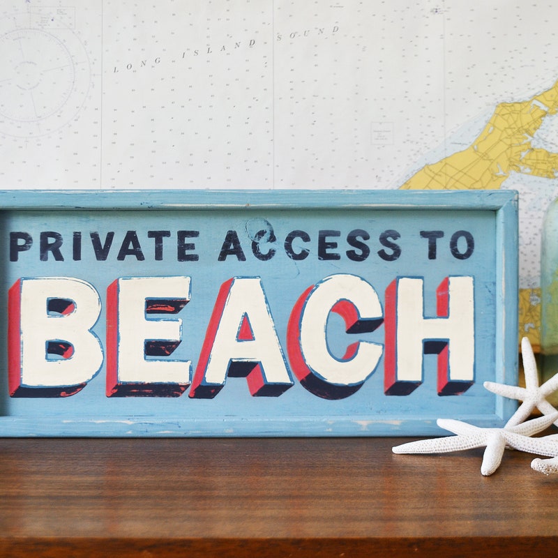 Weathered Beach Sign - Etsy