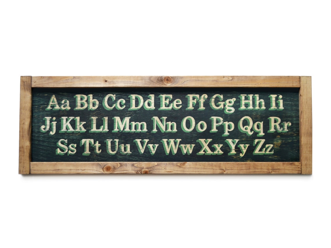 Vintage Alphabet Wood Sign Schoolhouse Decor Homeschool | Etsy